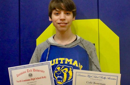 Cole Bowman of Quitman High places first in Louisiana High School ...