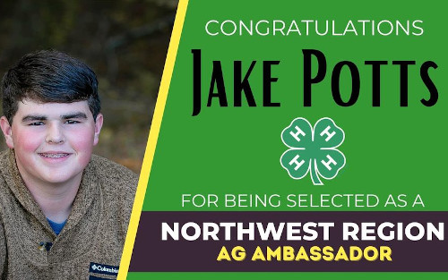 Jake Potts selected to be Northwest Region Ag Ambassador | Jackson ...