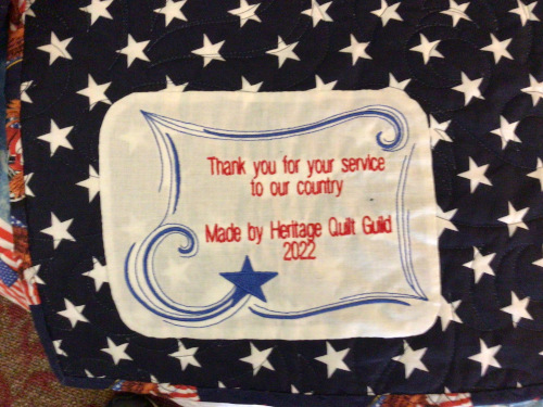 Heritage Quilt Guild presents special Veteran design to Forest Haven ...