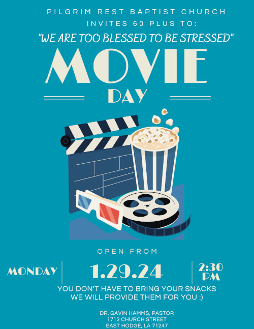 Pilgrim Rest Baptist Church to host Movie Day for Seniors on Monday ...