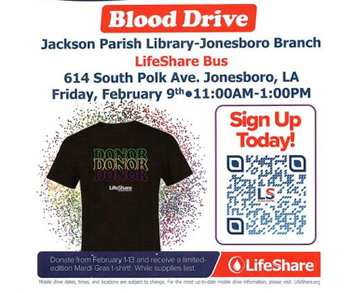 LifeShare to hold Blood Drive on Friday, Feb. 9th in Jonesboro and ...