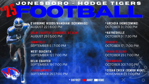 JHHS Football announces change in 2025 season schedule | Jackson Parish ...