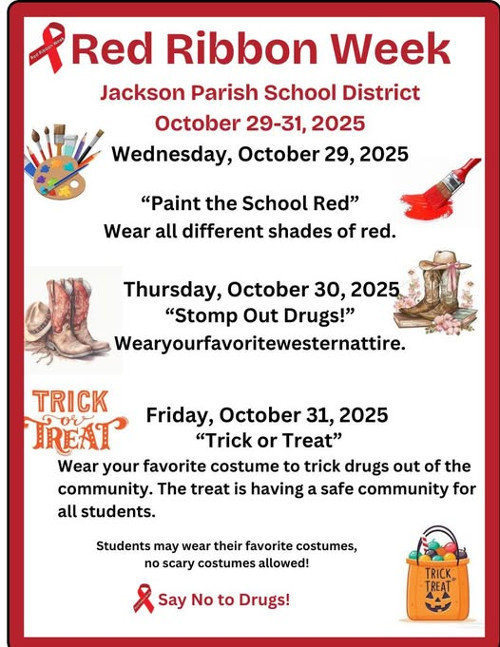 Jackson Parish Schools Celebrating Red Ribbon Week | Jackson Parish Journal